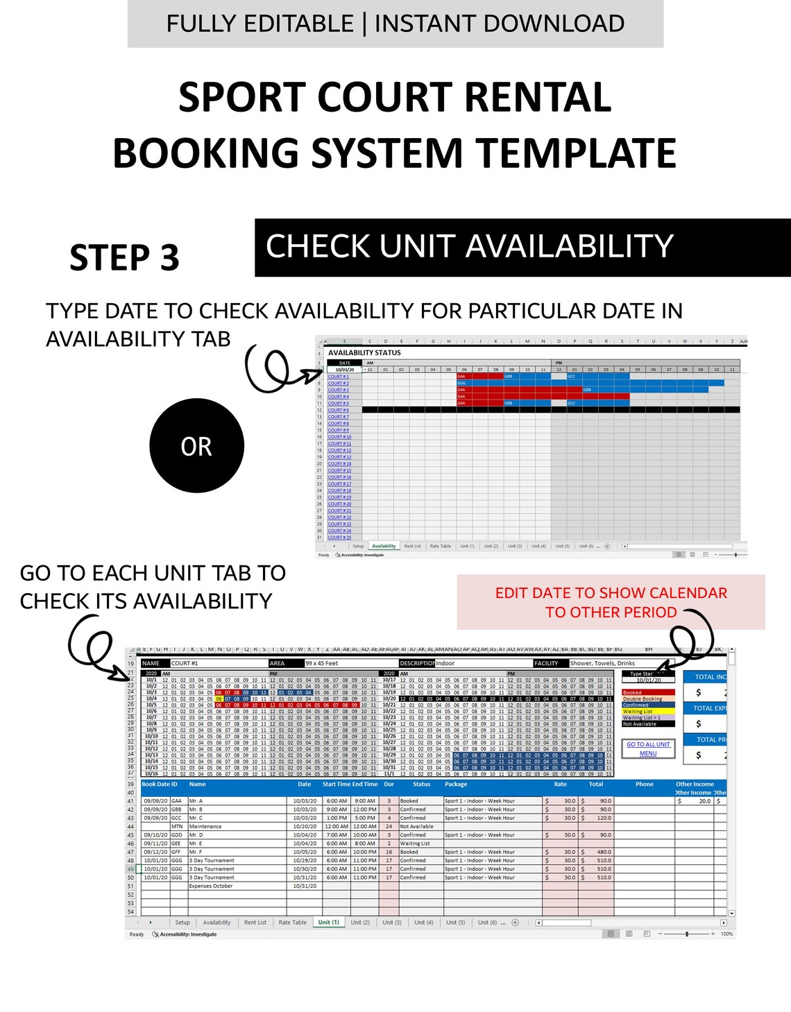 Sport Court Booking System Template | Tennis - Football - Basketball ...