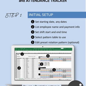 Work Rotating Generator Template and Attendance Tracker Automated ...