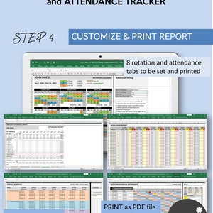 Work Rotating Generator Template and Attendance Tracker | Automated ...