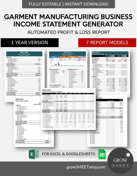Income Statement Format For Manufacturing Company
