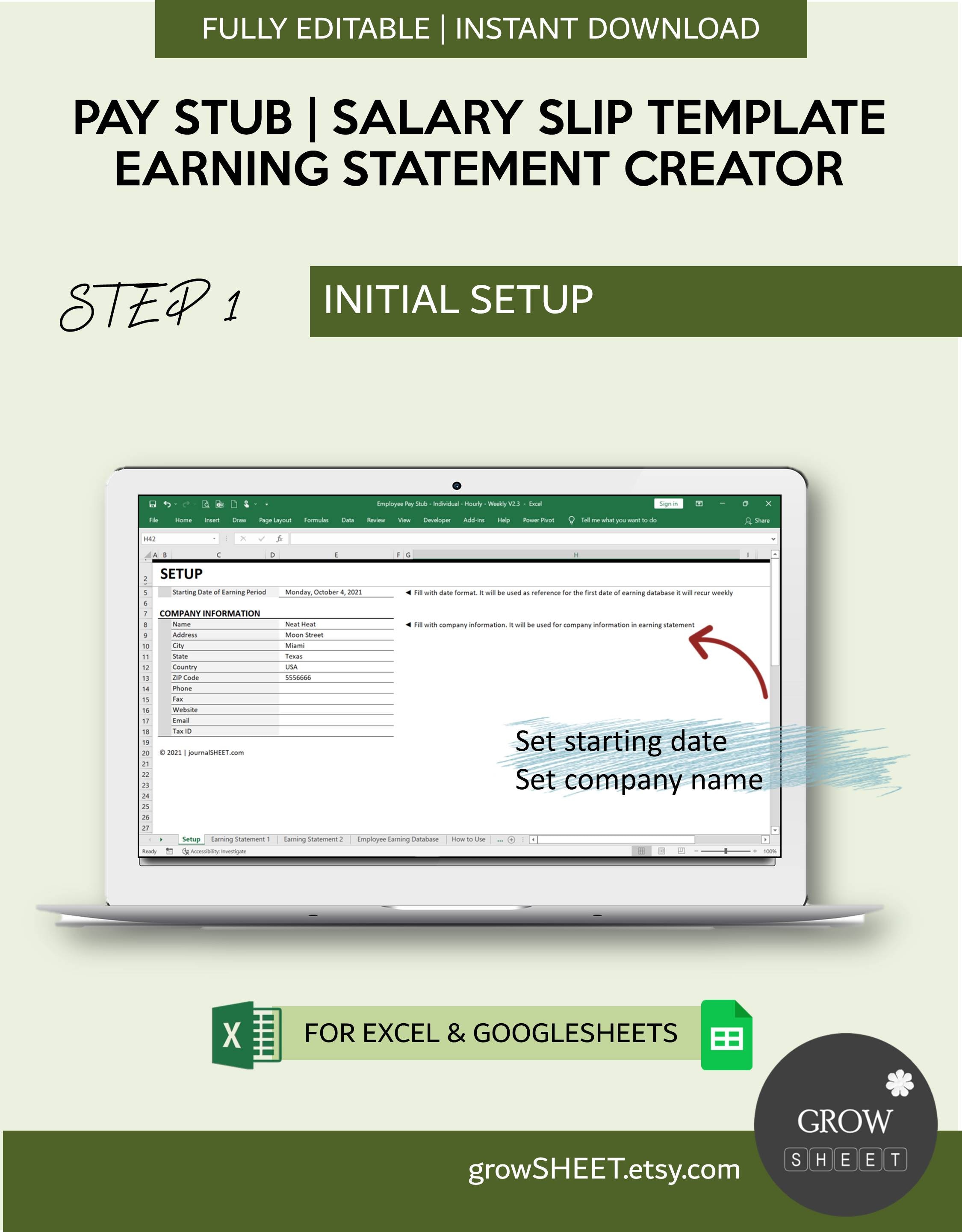 Pay Stub Generator | Salary Slip Creator With Hourly Employee Database ...