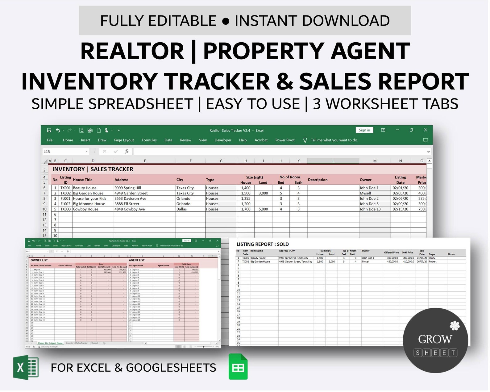 Realtor Inventory and Sales Tracker | Property Agent Listing Management ...