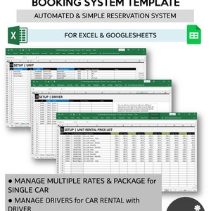 Car Rental Booking System Template | Vehicle Reservation Spreadsheet ...