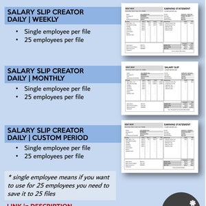 Salary Slip Generator | Earning Statement Template | Pay Slip Creator for Daily Employee ...