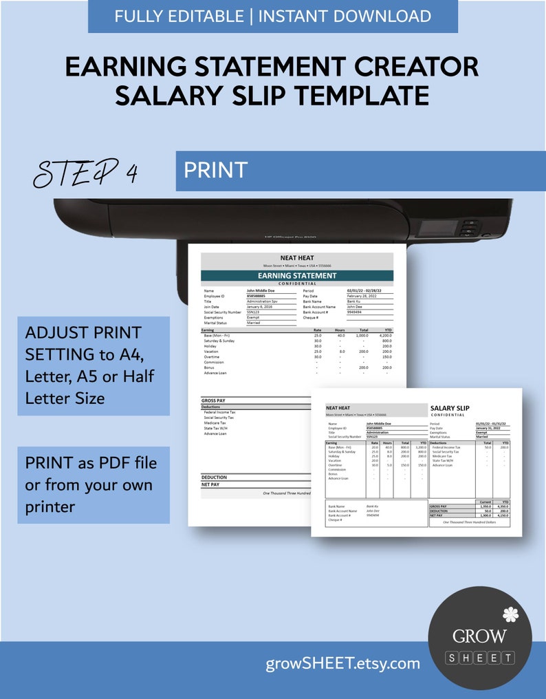 Pay Stub Generator With Database | Pay Slip Creator for Excel and ...