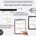 Printable Moving Quote Template for Excel and Google Sheets | Home Mover Quotation Form | Office ...