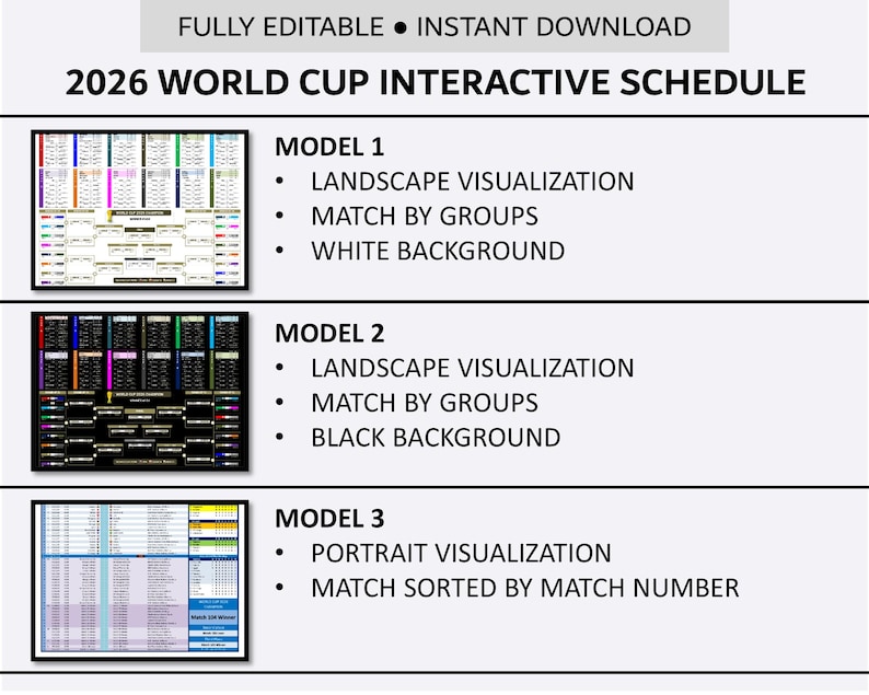 World Cup 2026 Interactive Wall Chart Schedule With Scoresheet ...