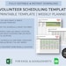 Volunteer Scheduling Template for Excel and Google Sheets | Multi Roles ...