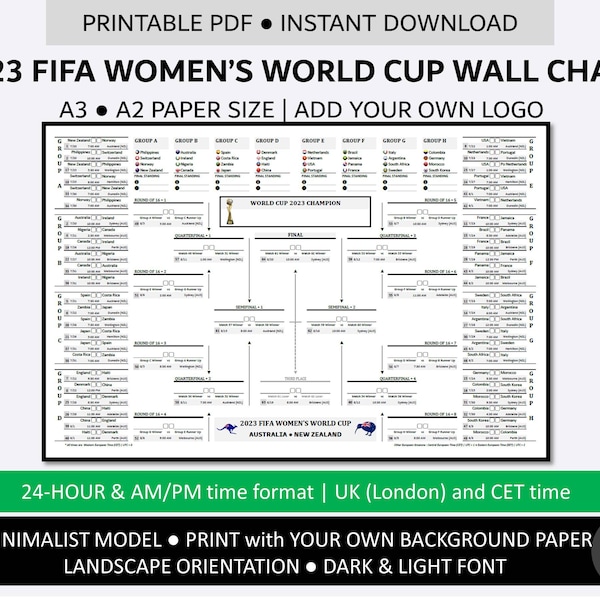 Wall Chart World Cup Etsy