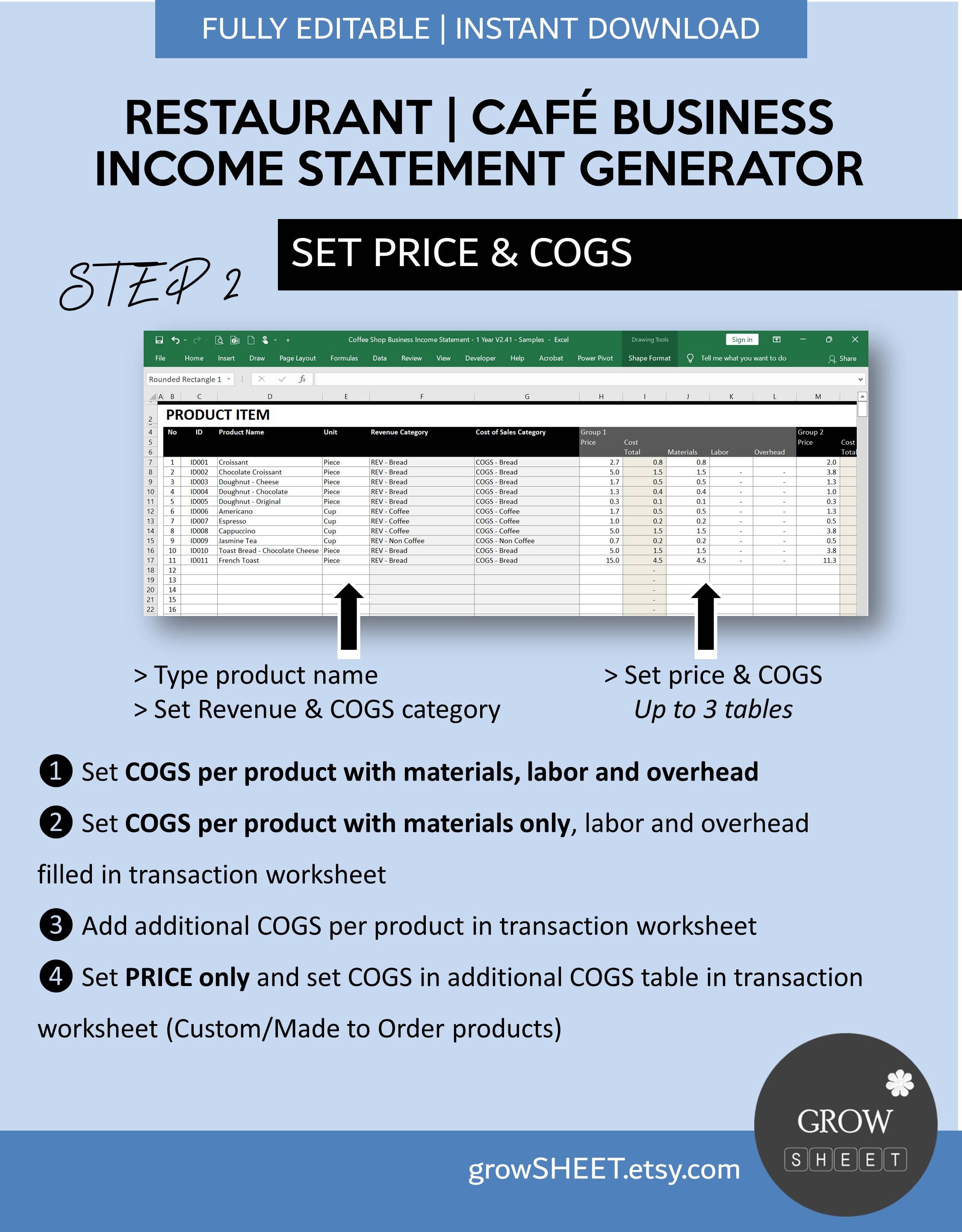 Restaurant Business Income Statement Generator | Automated Profit ...