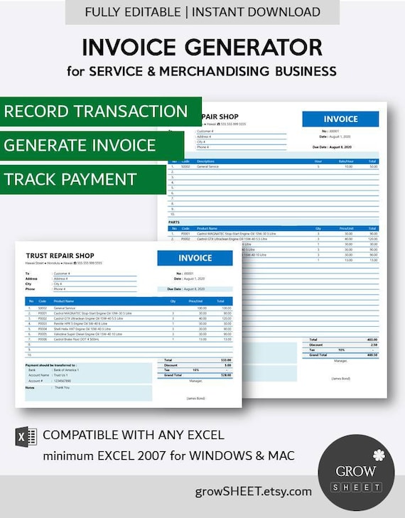 Excel 2007 Invoice Template