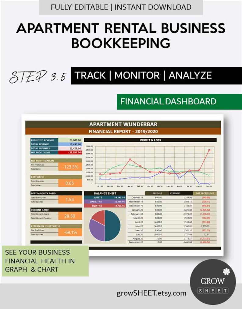 Rental Apartment Business Bookkeeping Template Apartment Business ...