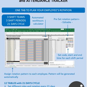 Work Rotating Generator Template and Attendance Tracker Automated ...
