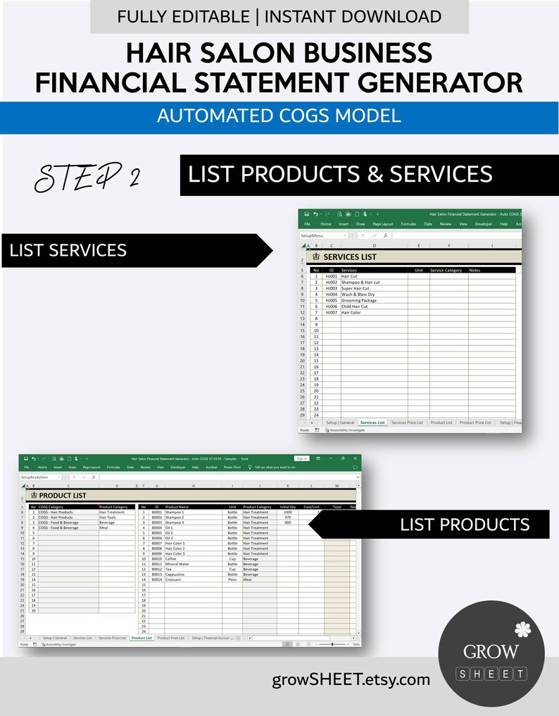 Hair Salon Business Financial Statement Generator | Automated Income ...