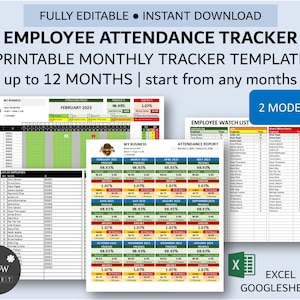 Employee Attendance Tracker | Daily Attendance Record | Start From Any ...