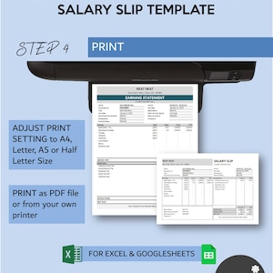 Salary Slip Generator | Earning Statement Template | Pay Slip Creator ...