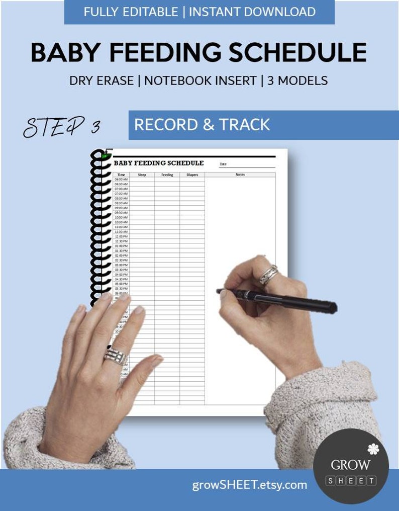 Baby Feeding Schedule Template Baby Feeding Schedule Tracker - Etsy