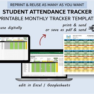 Student Attendance Tracker | Daily Attendance Record | Start From Any ...