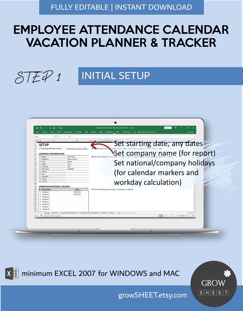 Employee Attendance Calendar 2024 - 2025 - 2026 and Beyond | Vacation ...