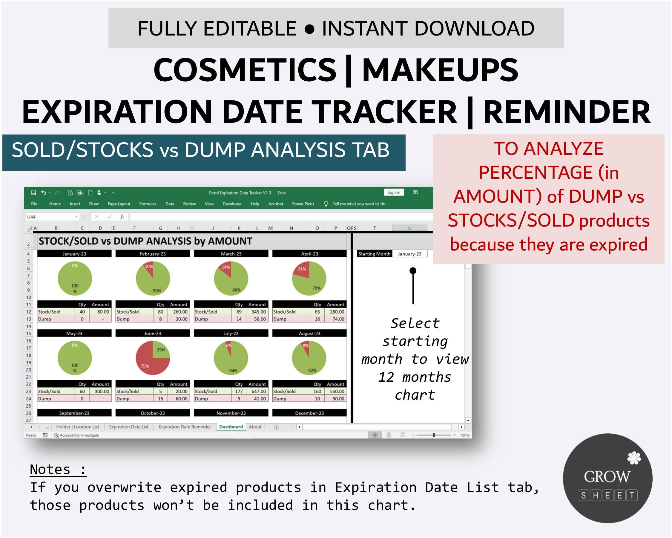 Cosmetics Expiry Date Tracker Simple Makeups Inventory Database With ...