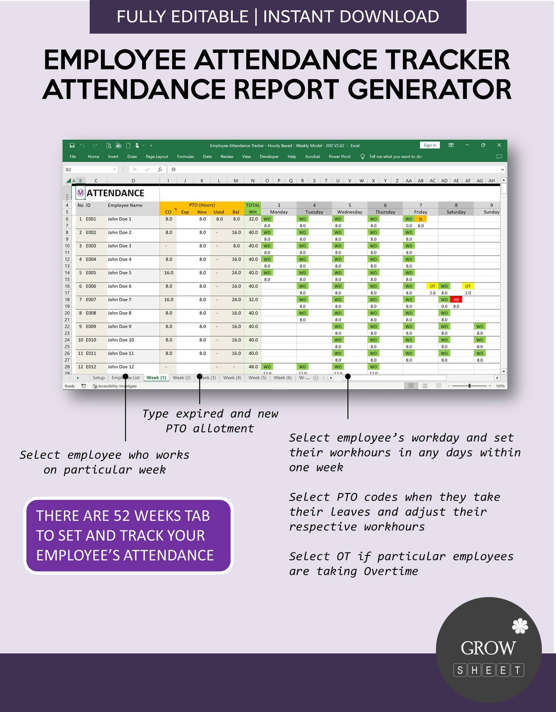 Employee Attendance Tracker and Automated Report Generator | Weekly ...