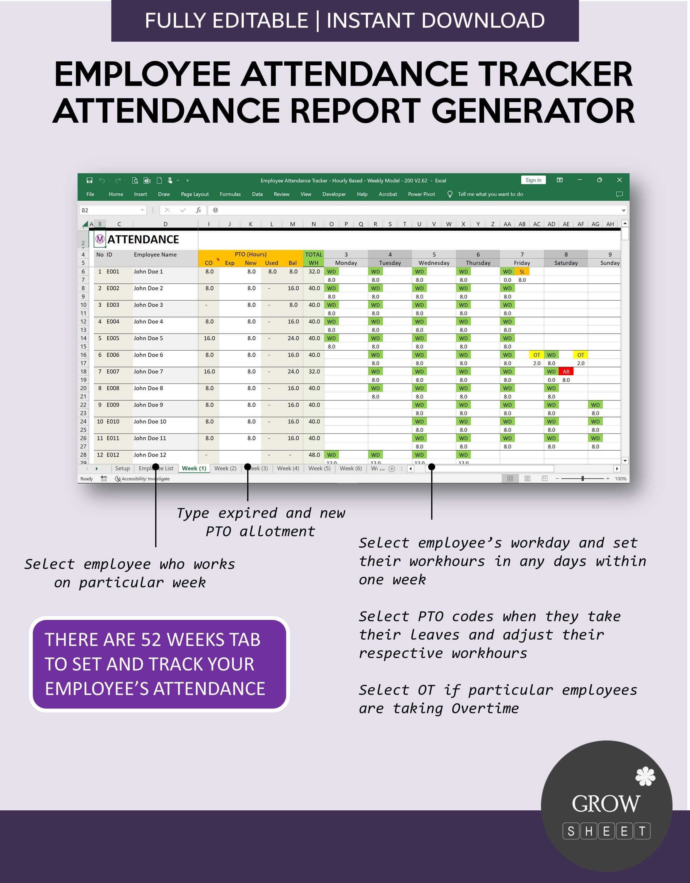 Employee Attendance Tracker and Automated Report Generator | Weekly ...