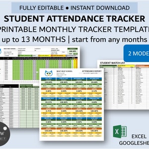 Student Attendance Tracker | Daily Attendance Record | Start From Any ...
