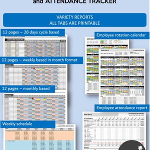 Work Rotating Generator Template and Attendance Tracker | Automated ...