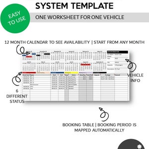 Car Rental Daily Booking Template Auto Rental Reservation | Etsy