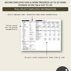 Simple Employee Database Manager for Excel and Google Sheets | Employee ...