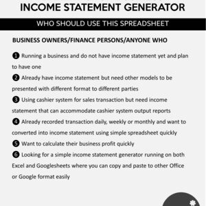 Bakery Shop Business Income Statement Generator | Automated Profit ...