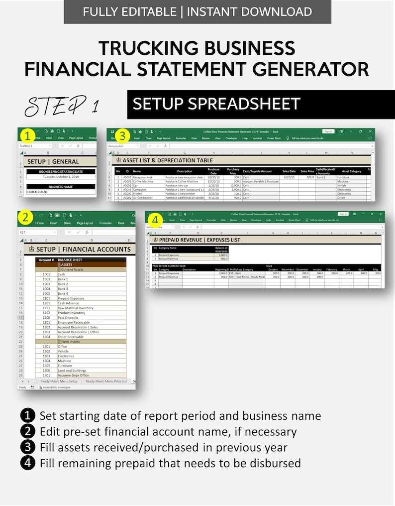Trucking Business Financial Statement Generator | Automated Profit ...
