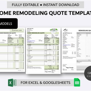 Printable Home Remodeling Quote Template | Construction Price Quotation ...