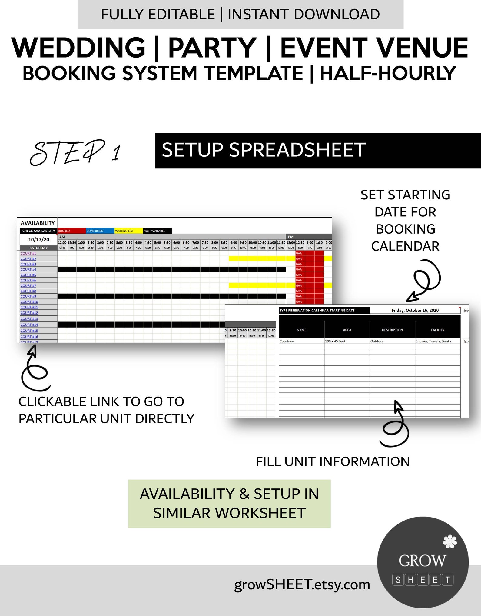 Event Venue Booking Template | Conference - Meeting Room Reservation ...