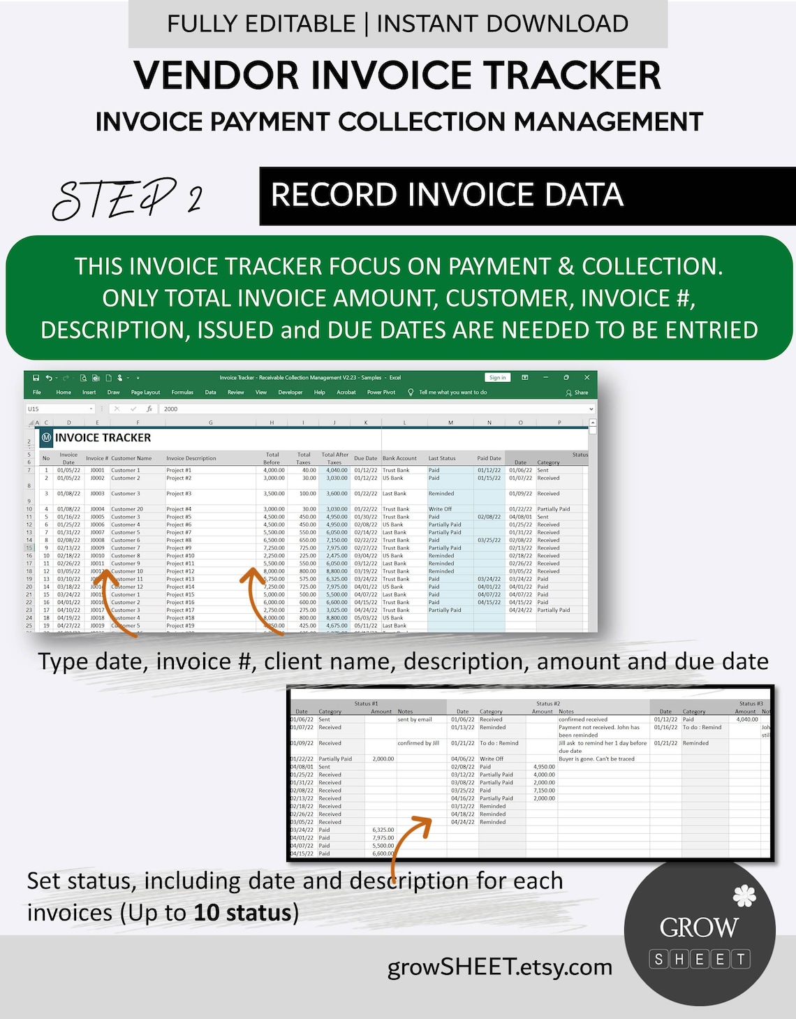 Vendor Invoice Payment Tracker and Collection Management Spreadsheet ...