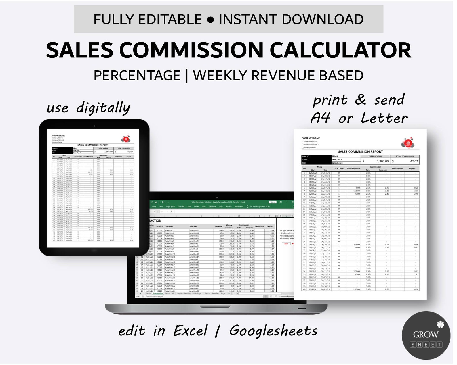 Sales Commission Calculator | Weekly Revenue Based Commission ...