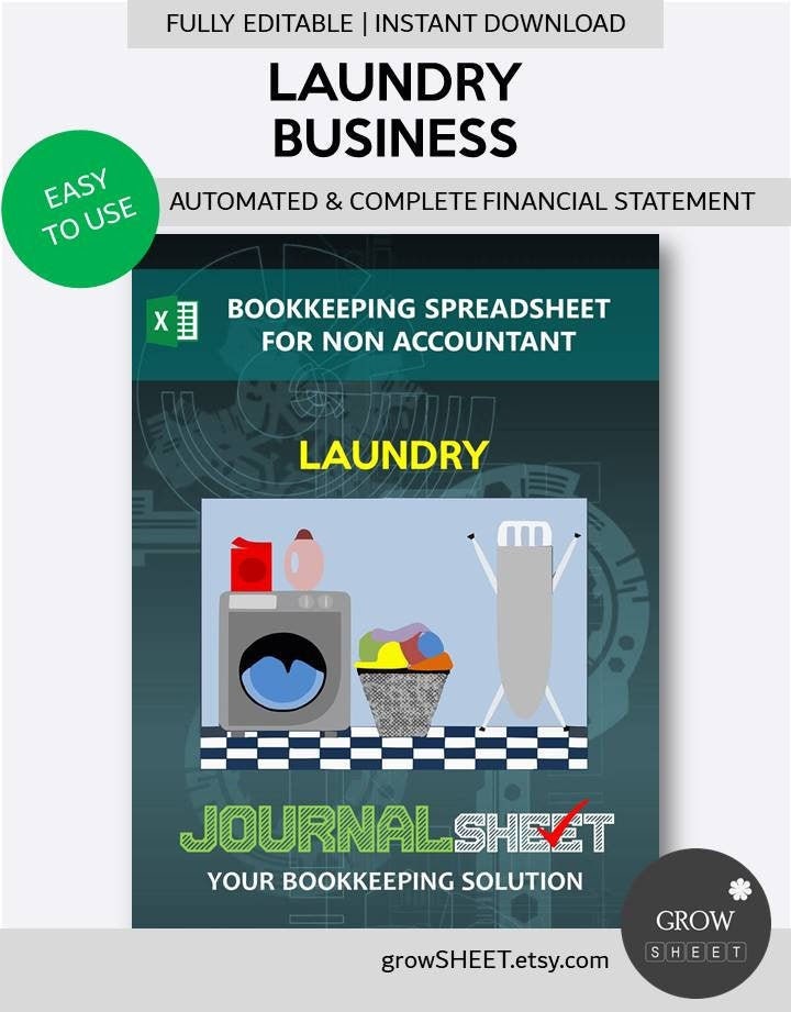 Laundry Business Bookkeeping Spreadsheet for Non Accountant | Self ...