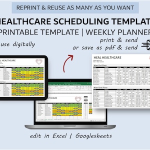 Healthcare Scheduling Template for Excel and Google Sheets | Multi ...