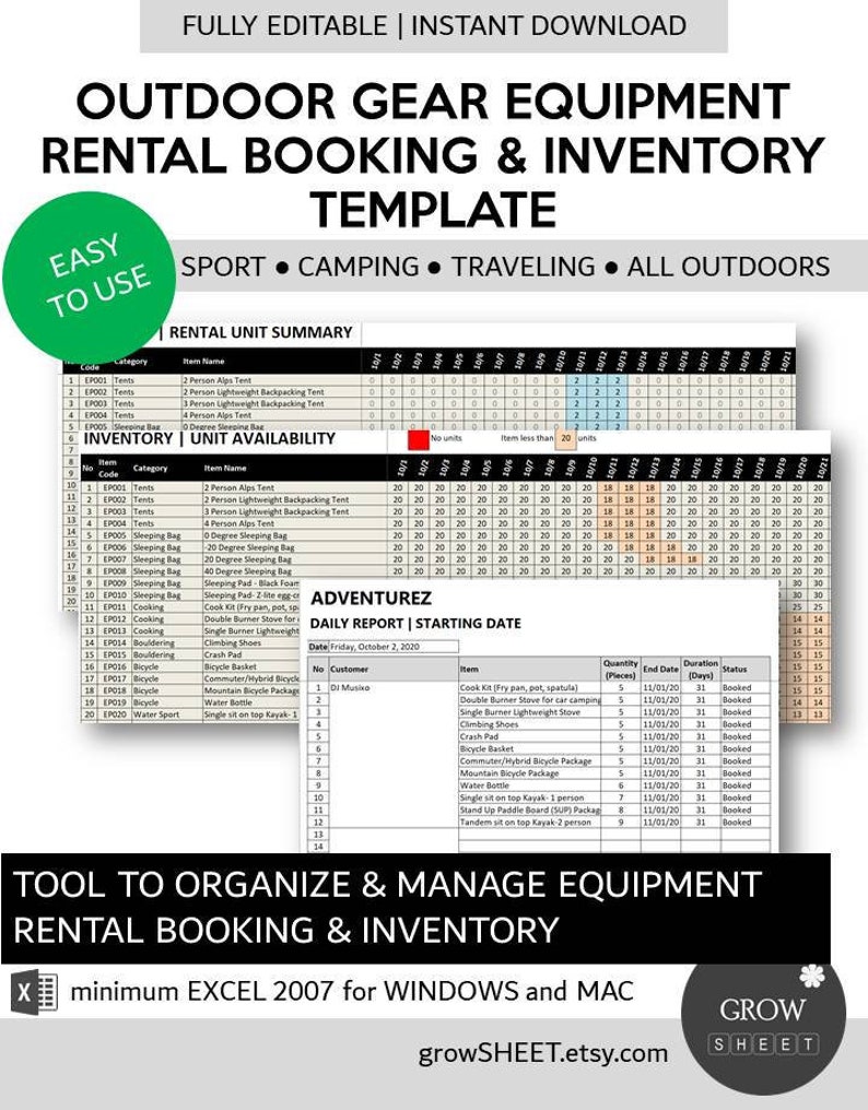 Outdoor Gear Equipment Rental Booking and Inventory Management Template ...