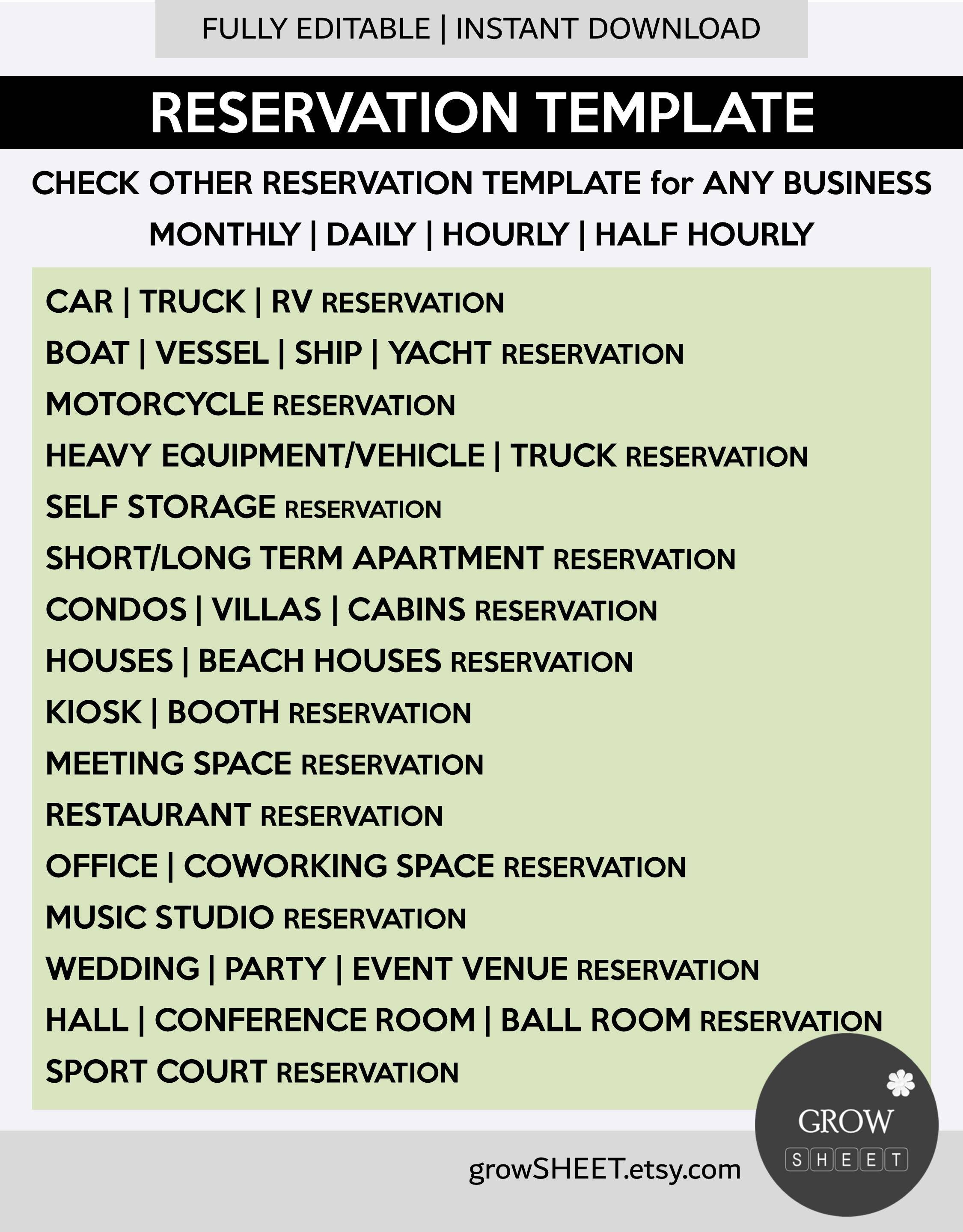 Event Venue Booking Template | Conference - Meeting Room Reservation ...