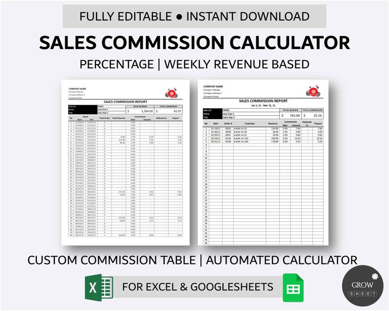 Sales Commission Calculator | Weekly Revenue Based Commission ...