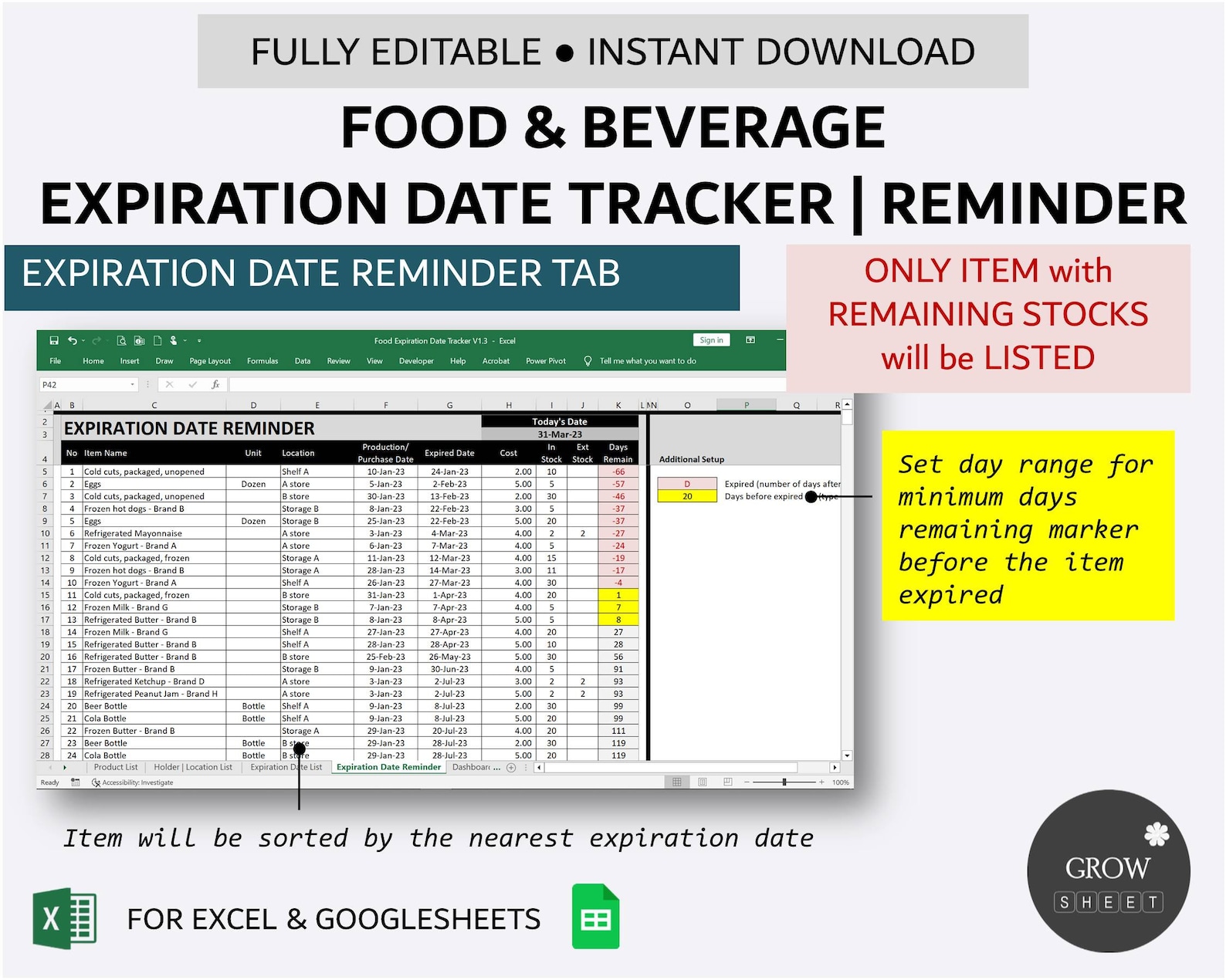 Food and Beverage Expiry Date Tracker | Simple Inventory Database With ...