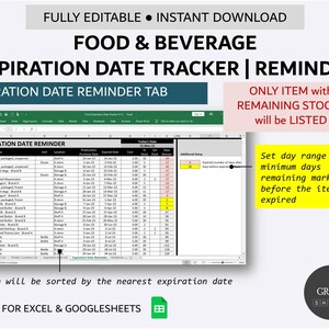 Food and Beverage Expiry Date Tracker | Simple Inventory Database With ...
