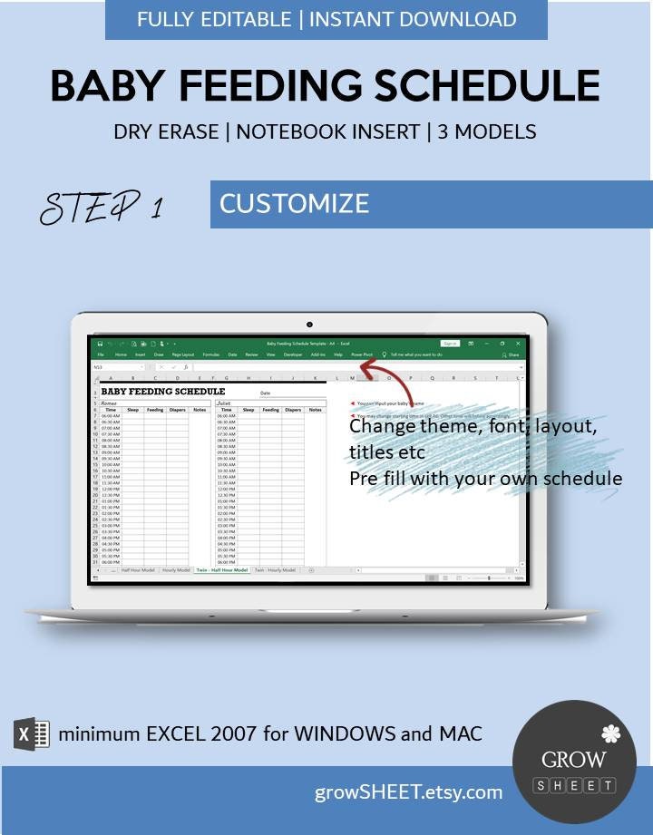 Baby Feeding Schedule Template | Baby Feeding Schedule Tracker ...