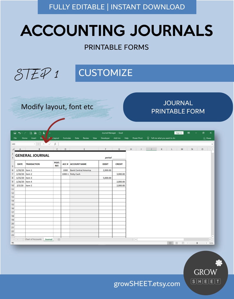 Printable Accounting Journal Forms | Accounting Journal Excel ...