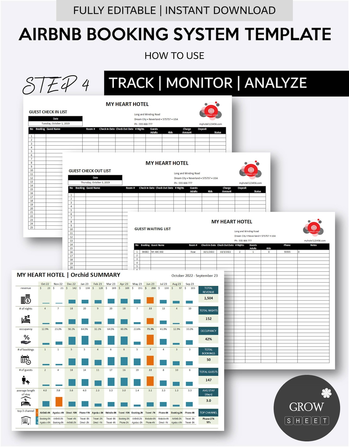 Airbnb Booking System Template | VRBO Reservation Spreadsheet ...