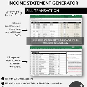 Bakery Shop Business Income Statement Generator | Automated Profit ...