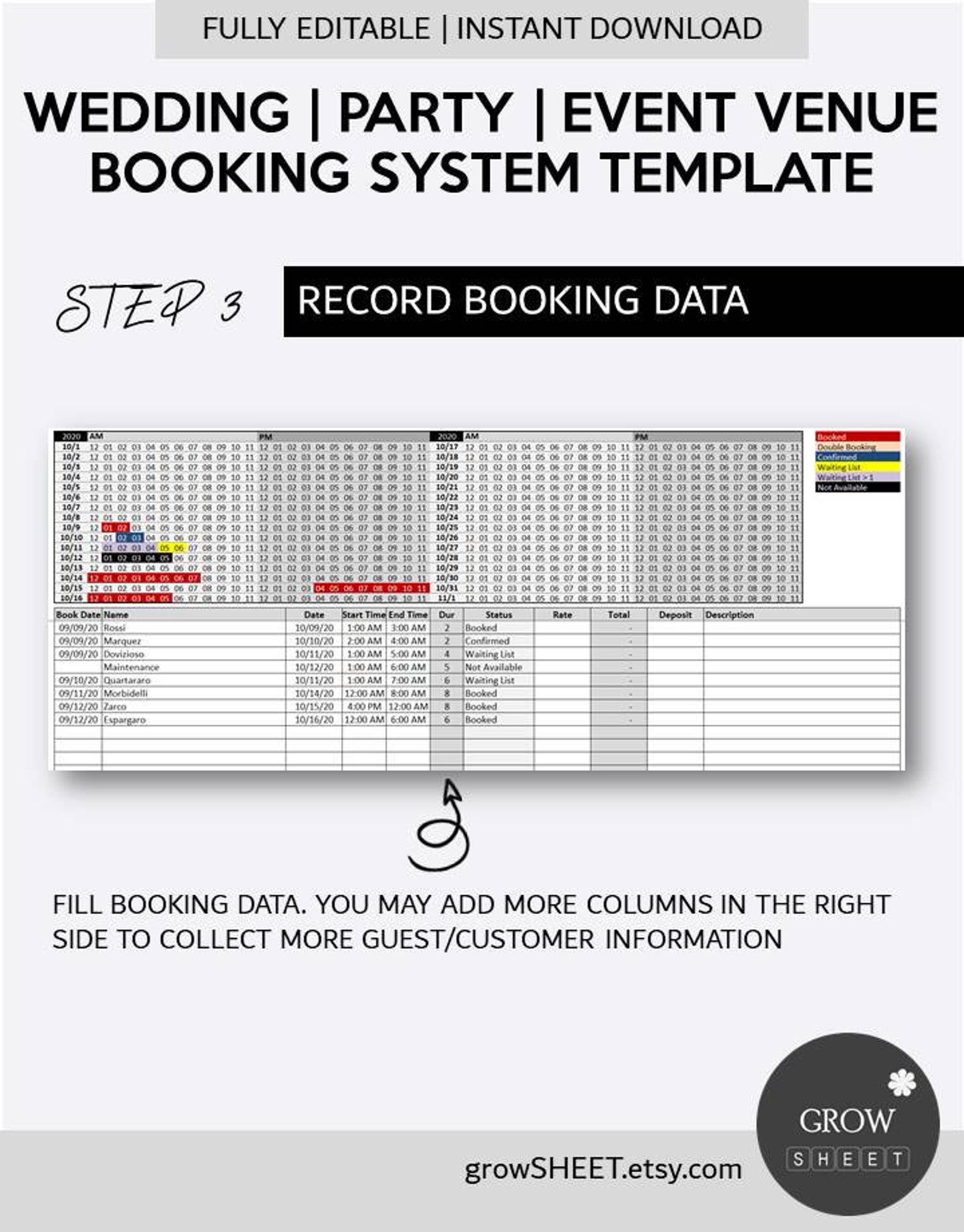 Wedding Venue Booking Template Event Venue Reservation - Etsy