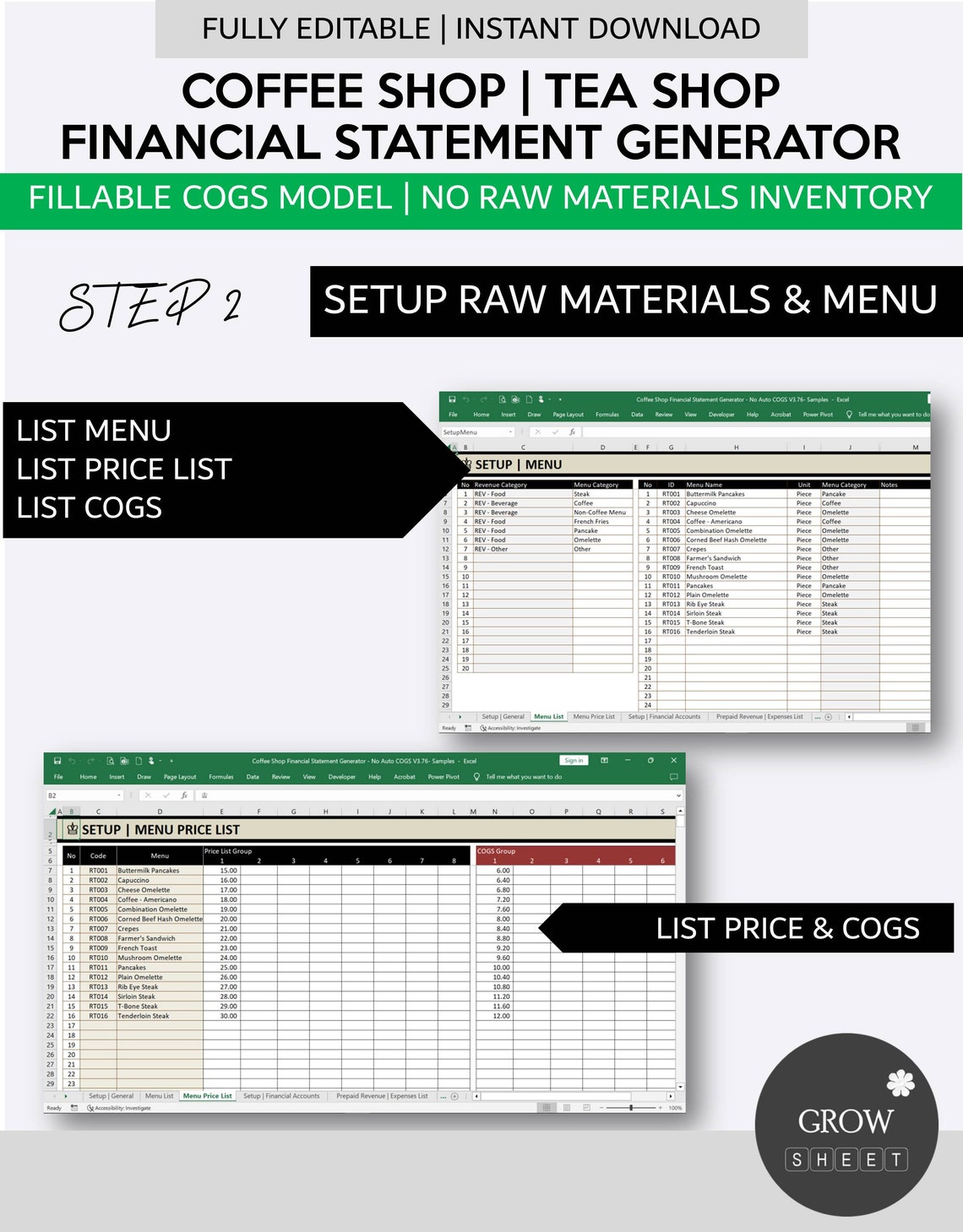 Coffee Shop Business Financial Statement Generator | Automated Income ...
