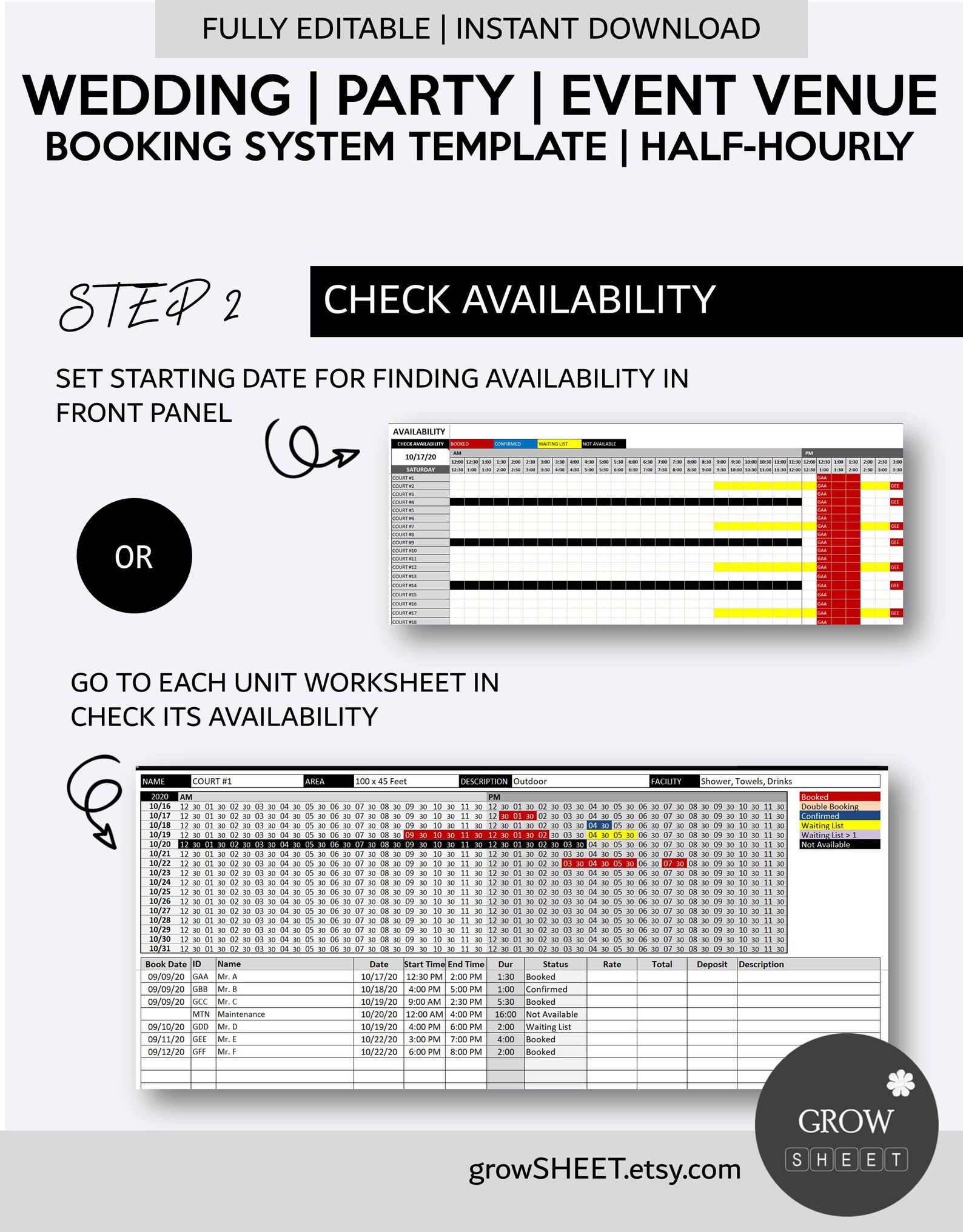 Event Venue Booking Template | Conference - Meeting Room Reservation ...